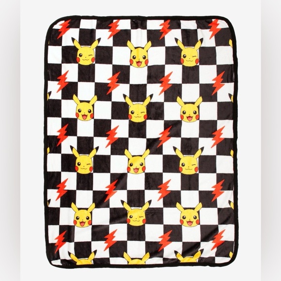 Pokemon | Bedding | Pokmon Pikachu Checkered Throw Blanket New | Poshmark